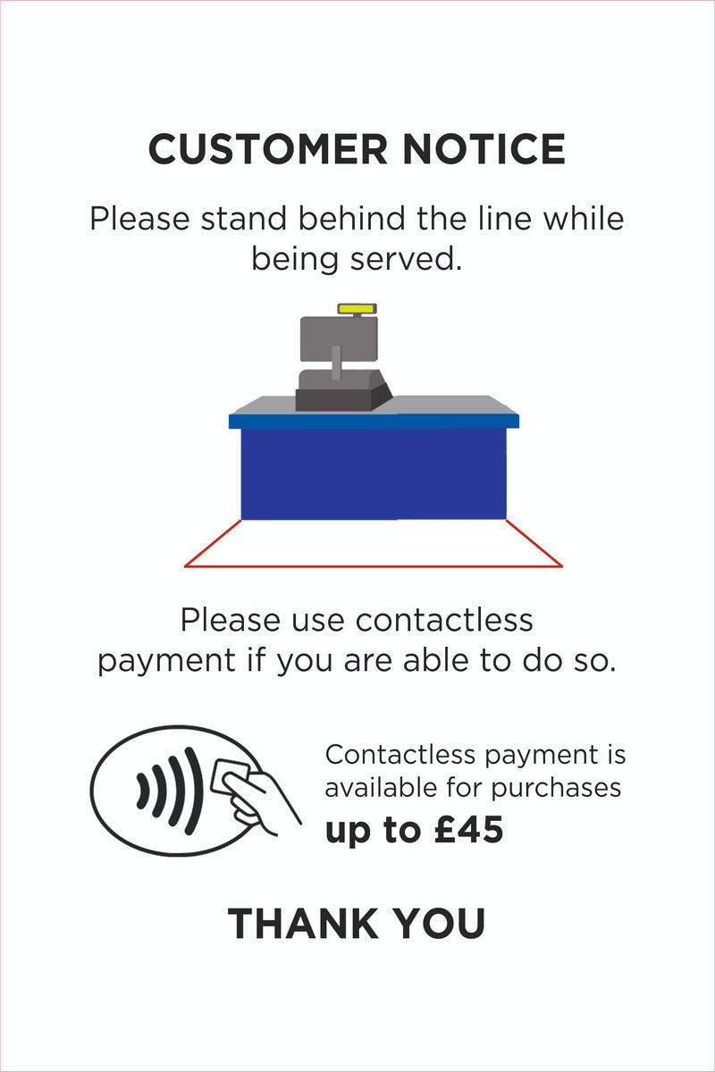 Covid-19 Coronavirus Customer tills Sign, Self Adhesive Vinyl, 1mm PVC ...