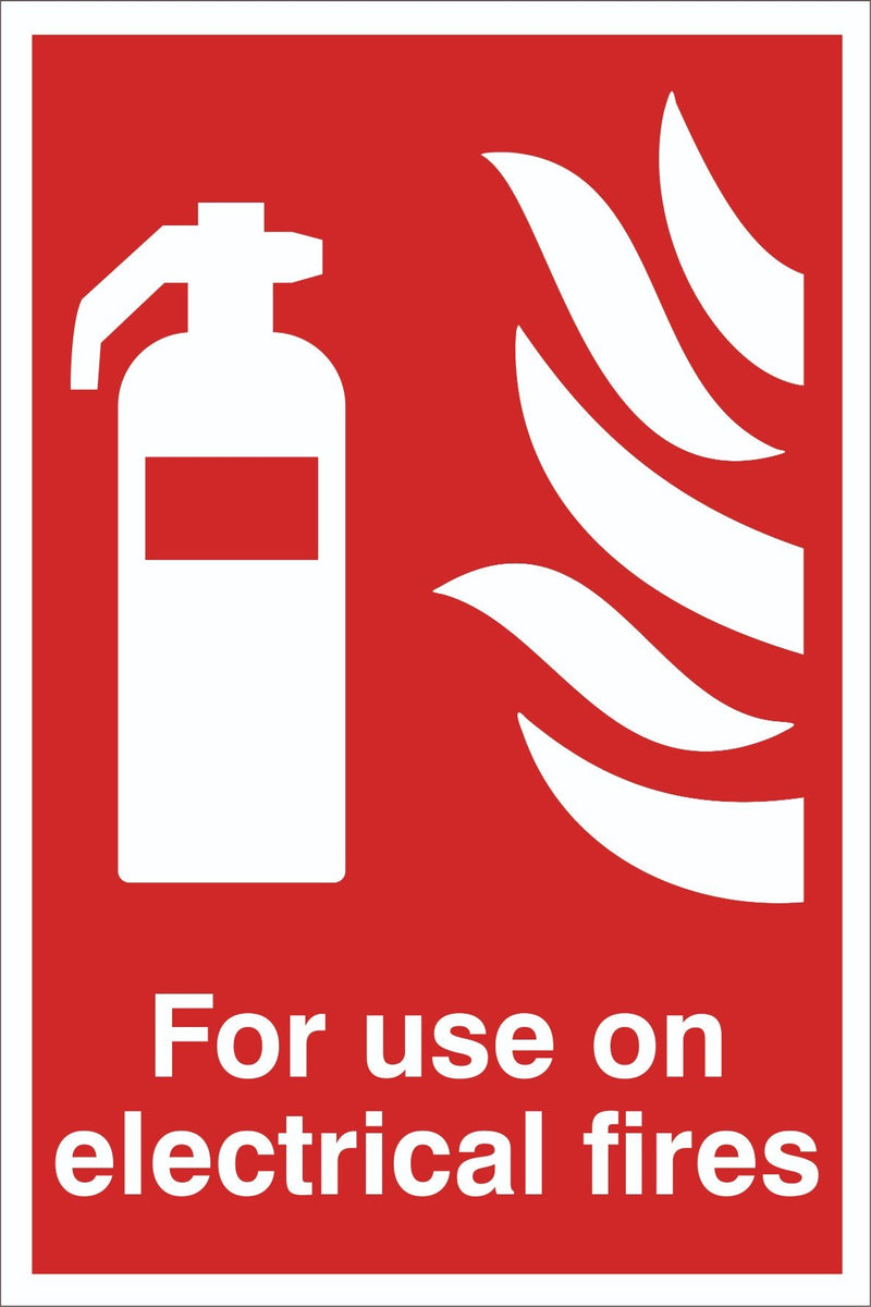 For Use on electrical fires Sign, Self Adhesive Vinyl, 1mm PVC, 5mm Co ...