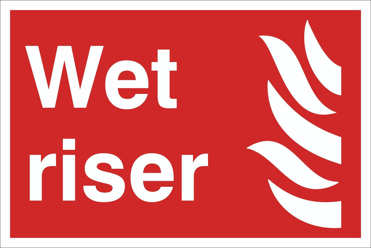 Wet Riser Sign, Self Adhesive Vinyl, 1mm PVC, 5mm Correx Board – KLH ...