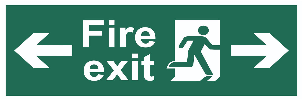 Fire Exit Running Man Arrow Right And Left Sign , Self Adhesive Vinyl1 ...